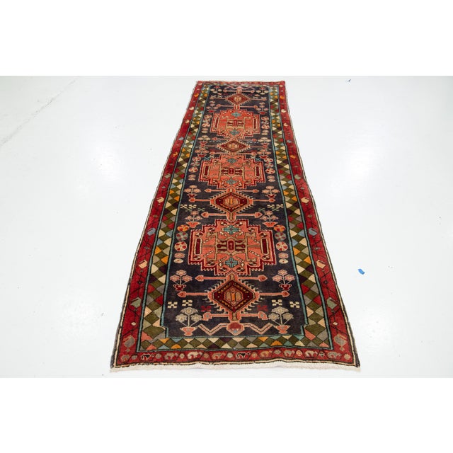 1960s Vintage Persian Heriz Wool Rug With Multicolor Geometric Design ...