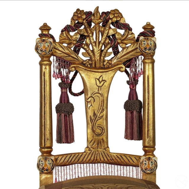 1980s MacKenzie-Childs Style Tigers Side Accent Chair | Chairish