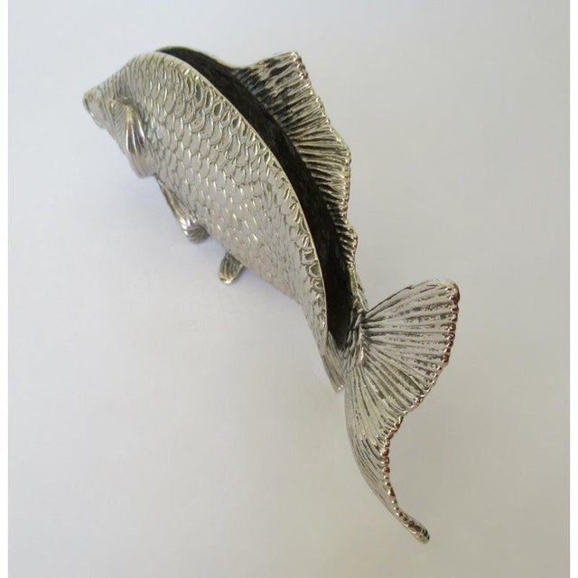 Mid-Century C.1960's Italian Silver Plate Koi Fish Letter Holder | Chairish