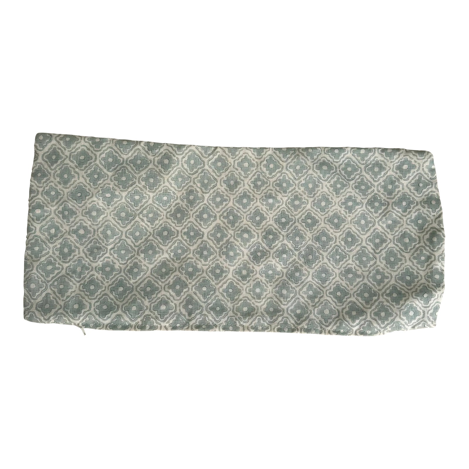 Namay Samay Light Aqua Blue Geometric Pattern Lumbar Pillow Cover ...