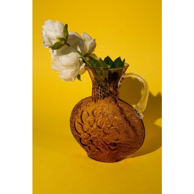 1970s Amber Glass Vintage Pitcher, Attributed to Stelvia Glass Italy ...