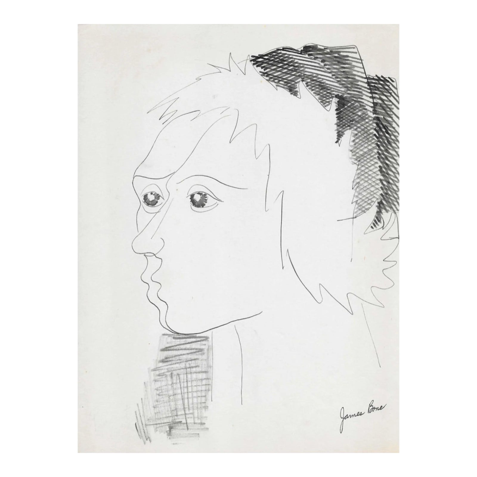 1950s James Bone Modern Portrait | Chairish