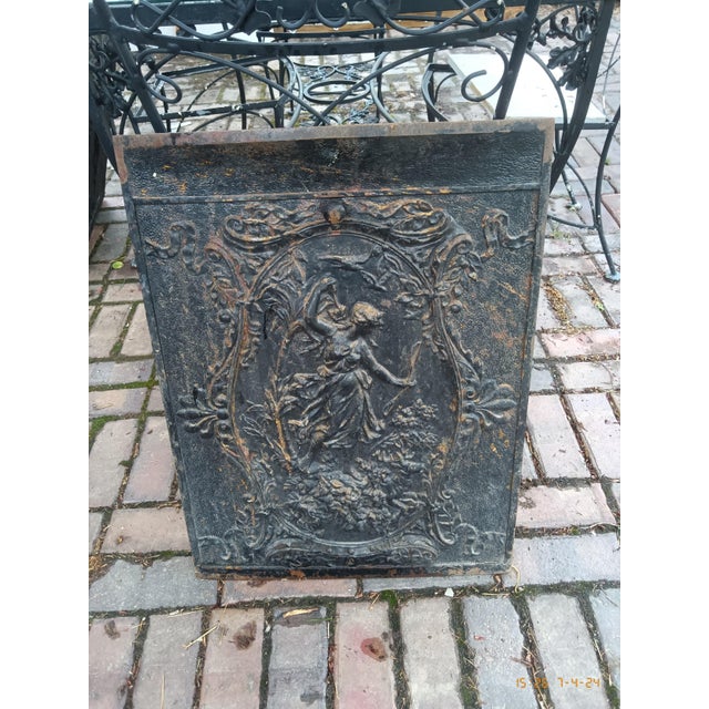 Cast Iron Lady Archer Artemis Fire Back Fireplace Heat Deflector | Chairish