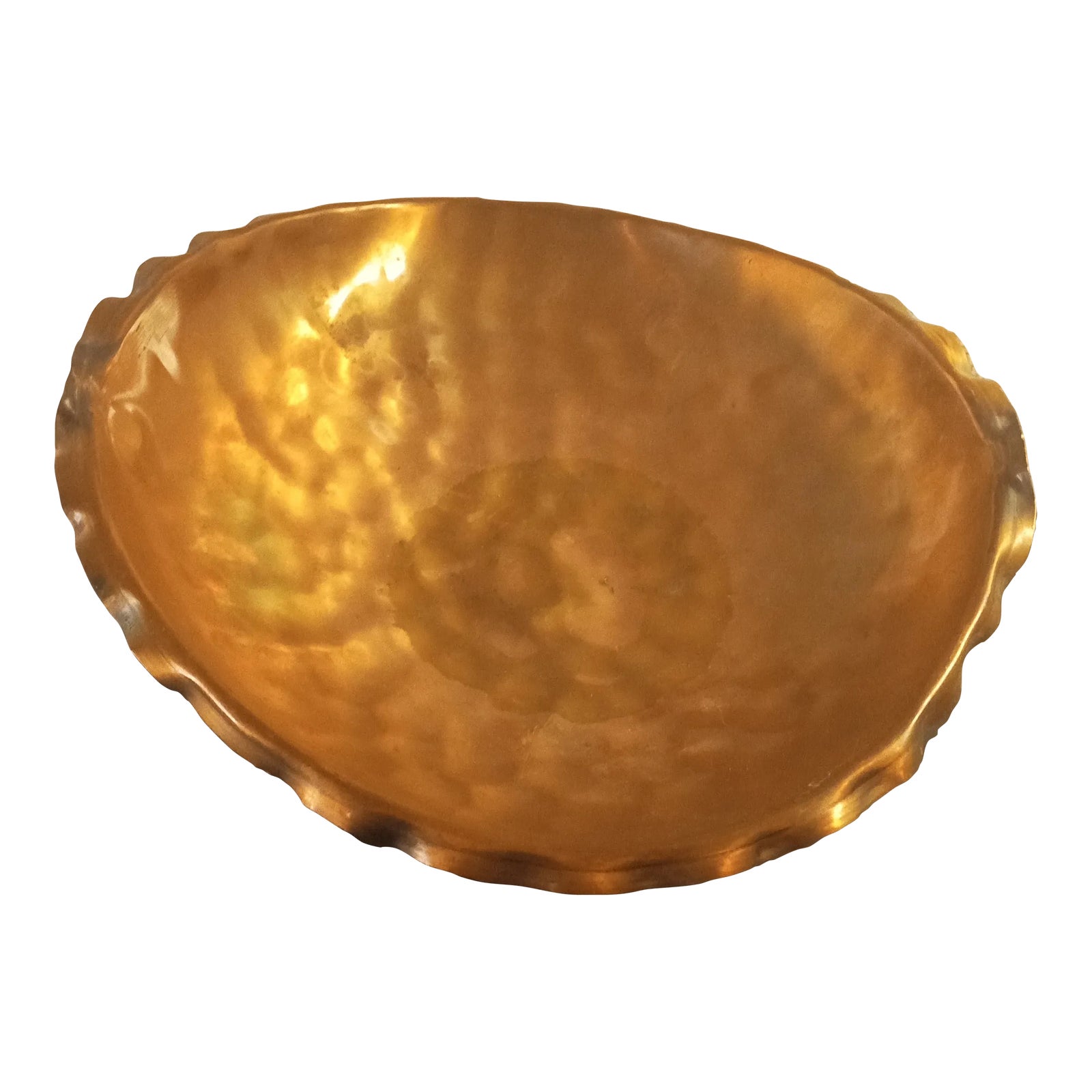 1960s Gregorian Hammered Copper Pedestal Bowl | Chairish