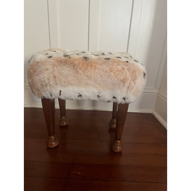 1930s Vintage French Fur Rabbit Stool | Chairish
