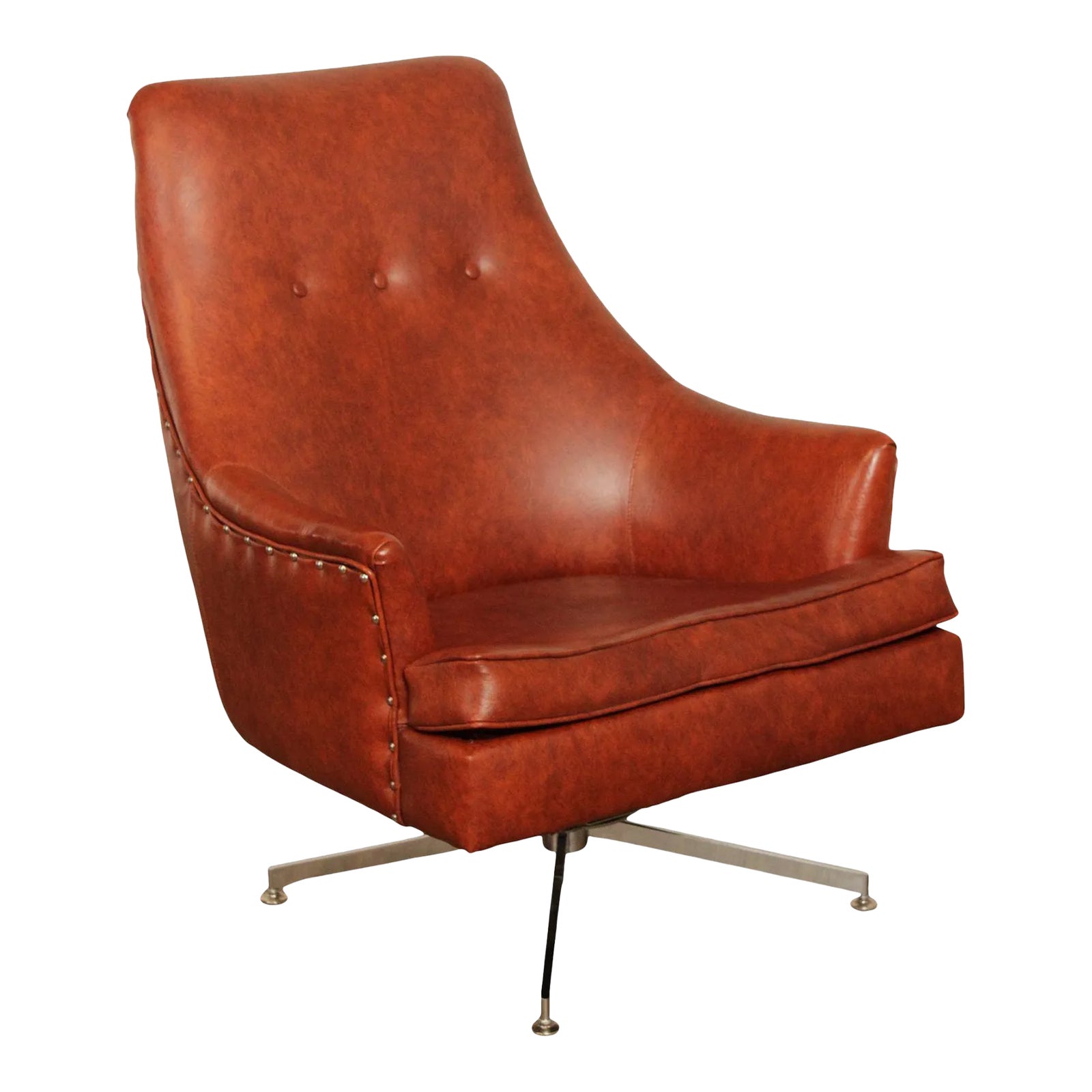 Mid Century Modern Swivel Lounge Chair | Chairish