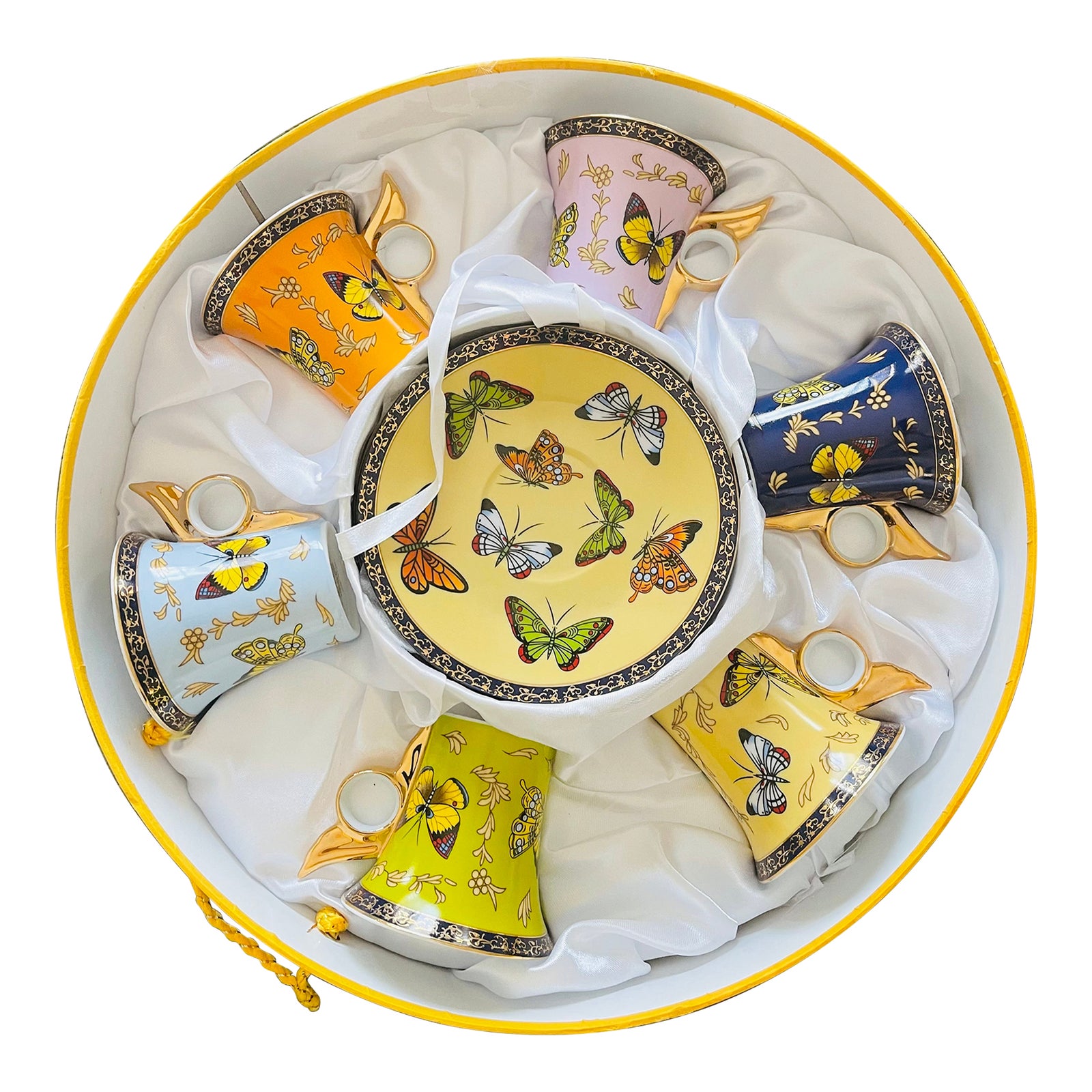 Vintage Classic Porcelain Butterflies Coffee Tea Set in Box- 12 Pieces ...