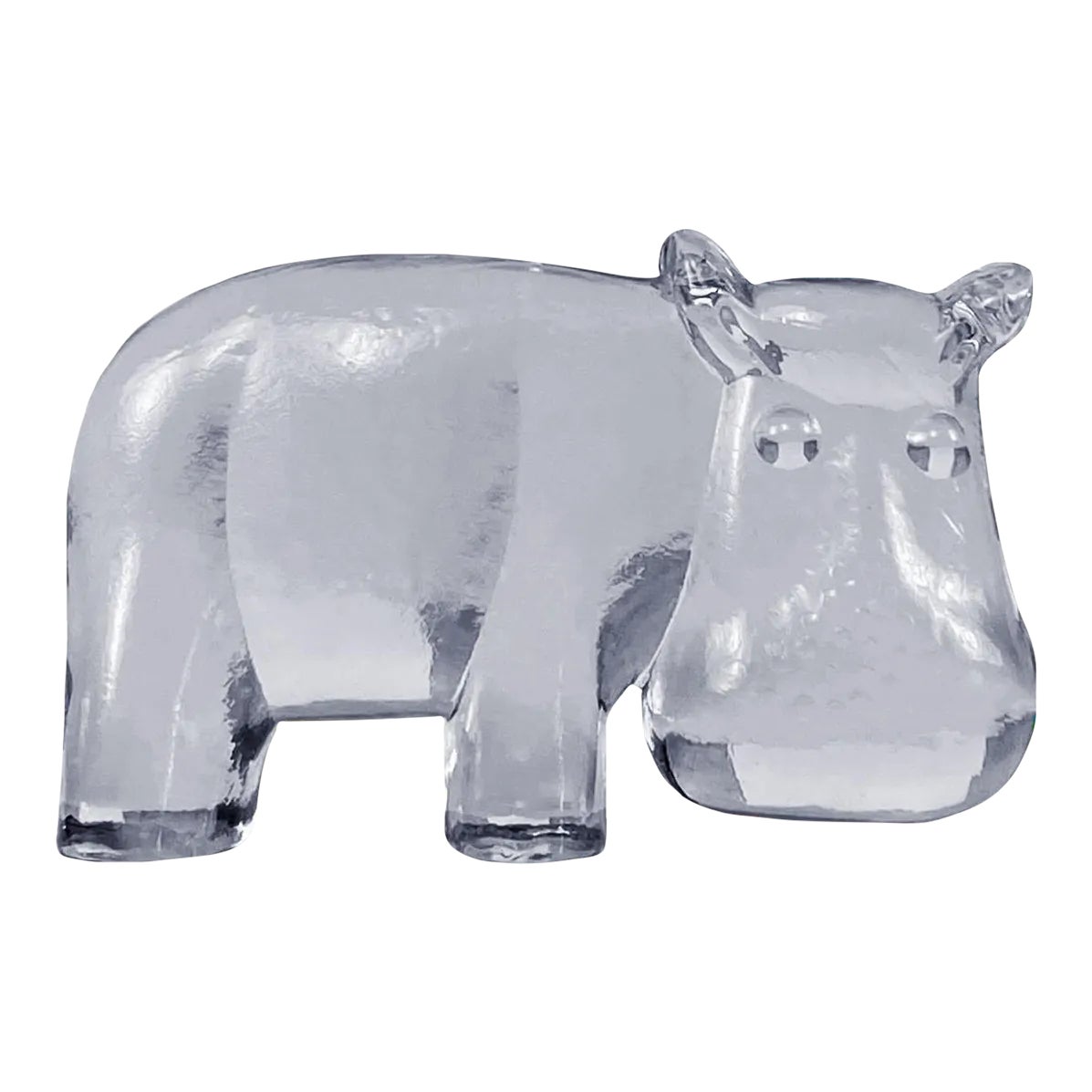 Vintage Swedish Art Glass Figural Hippo Paperweight | Chairish