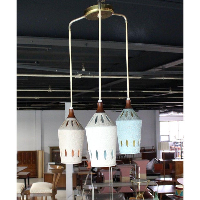 Triple Colored Glazed Pierced Pottery Ceramic Shades Pendant Light ...