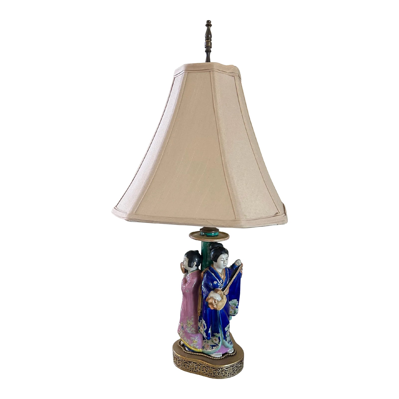 1940s Asian Porcelain Lady Lamp | Chairish