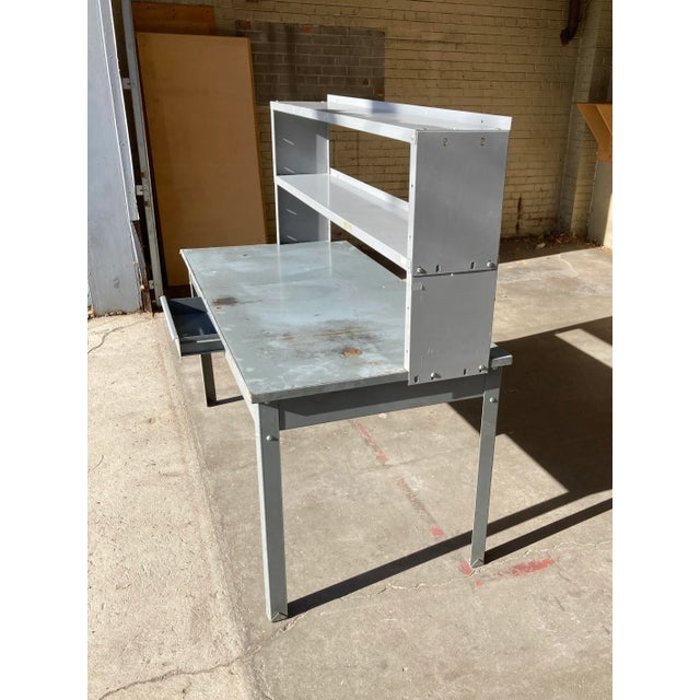 Industrial Steel Work Table Writing Desk by Lyon Metals | Chairish