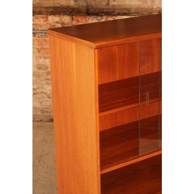 Mid-Century Glass Fronted Teak Bookcase from Meredew, 1970s | Chairish