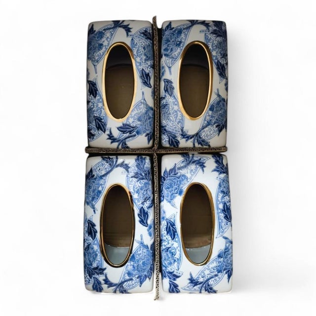 Chinese Hand-Painted Porcelain Ceramic Tissue Box - White and Blue by ...