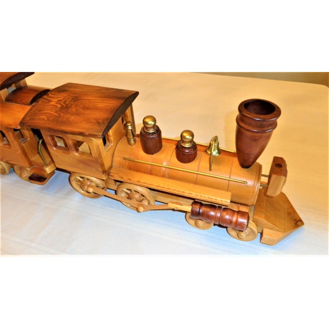 Handcrafted Large Wood Train Set- 4 Pieces | Chairish