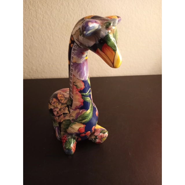 Decoupage Sitting Giraffe Figurine | Chairish