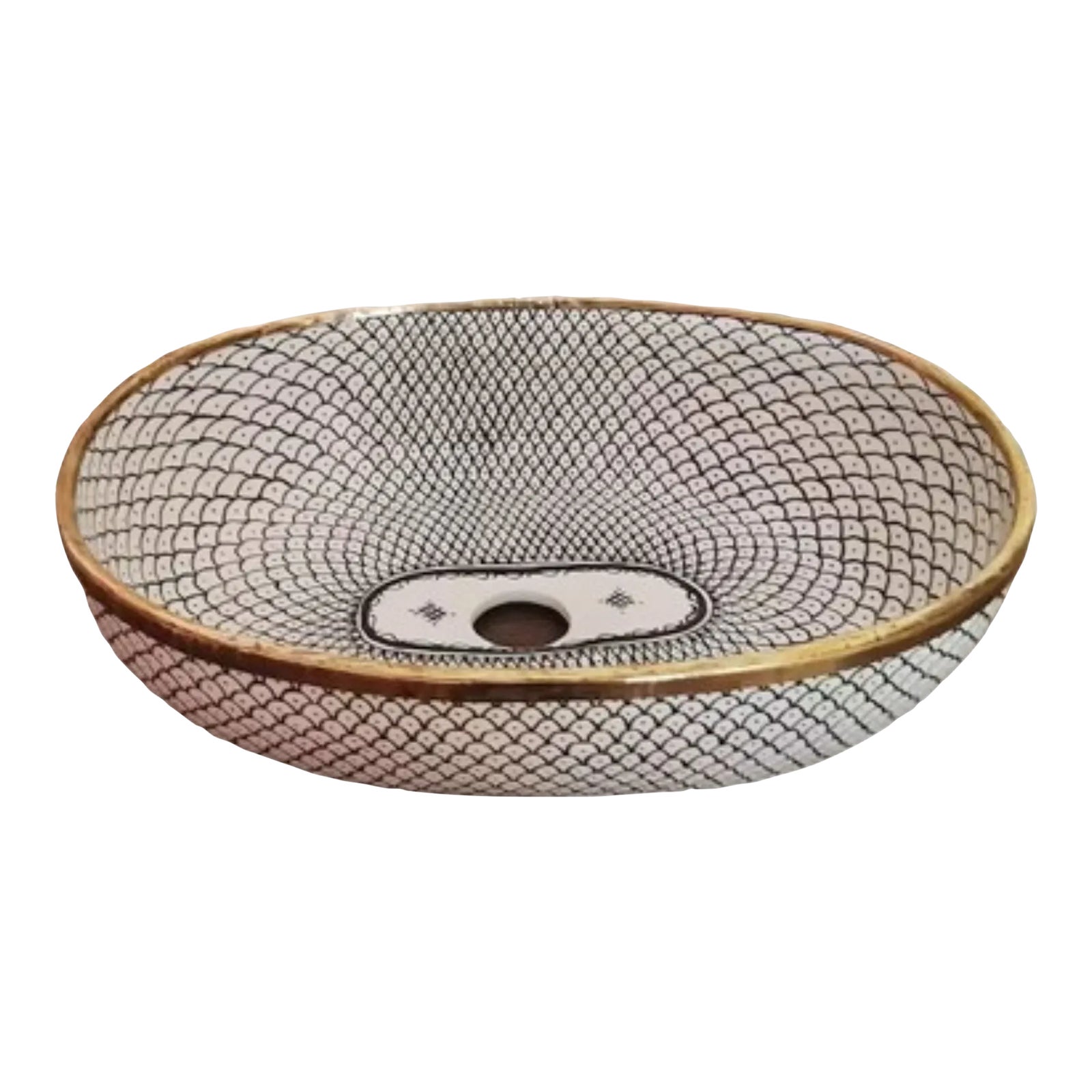 Contemporary Handmade Oval Pottery Sink With Black Finish and Double ...