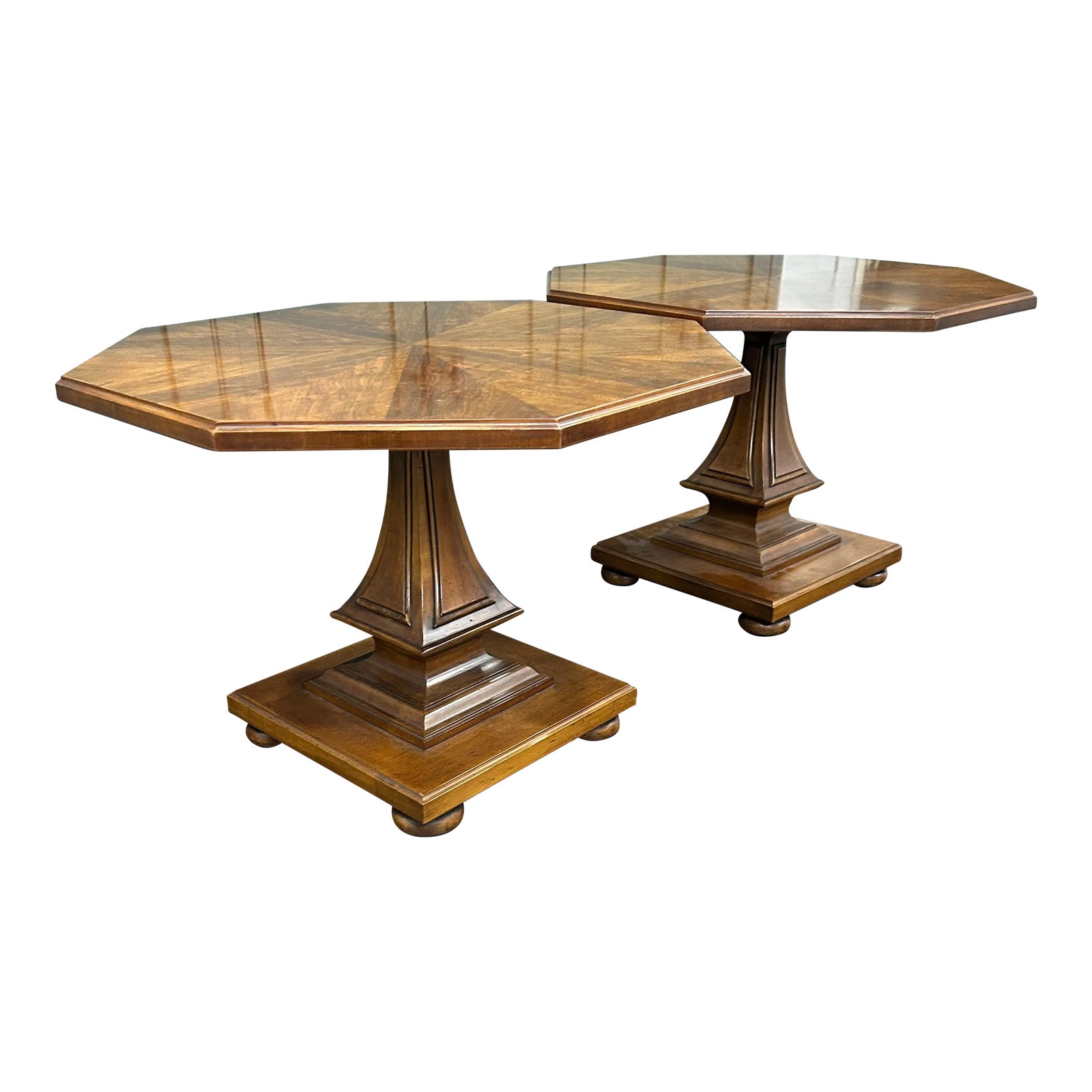 1980s Pair of Vintage John Widdicomb Octagonal End Tables | Chairish