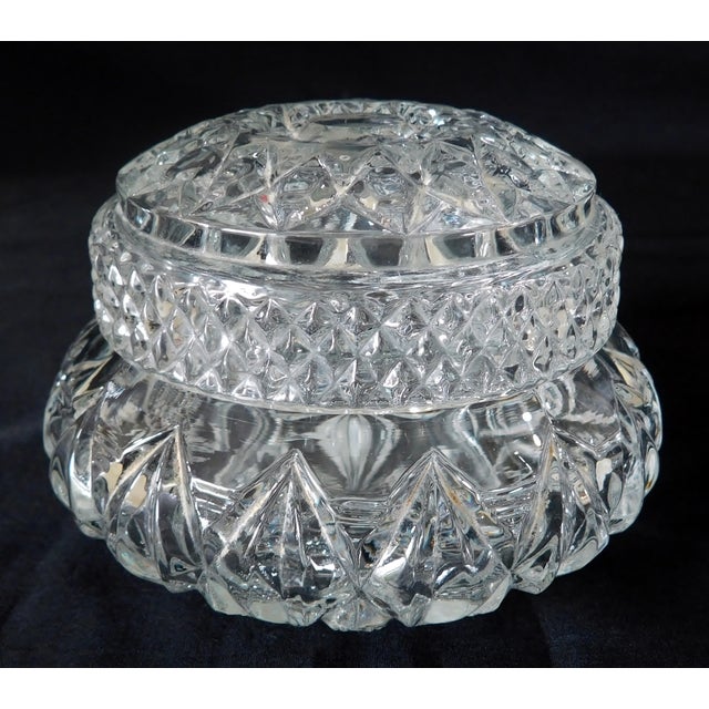 Vintage Mid Century Pressed Glass Powder Jar | Chairish