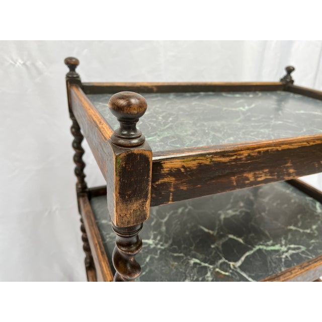 Mid 20th Century Vintage Barley Twist Rolling Tea/Bar Cart | Chairish