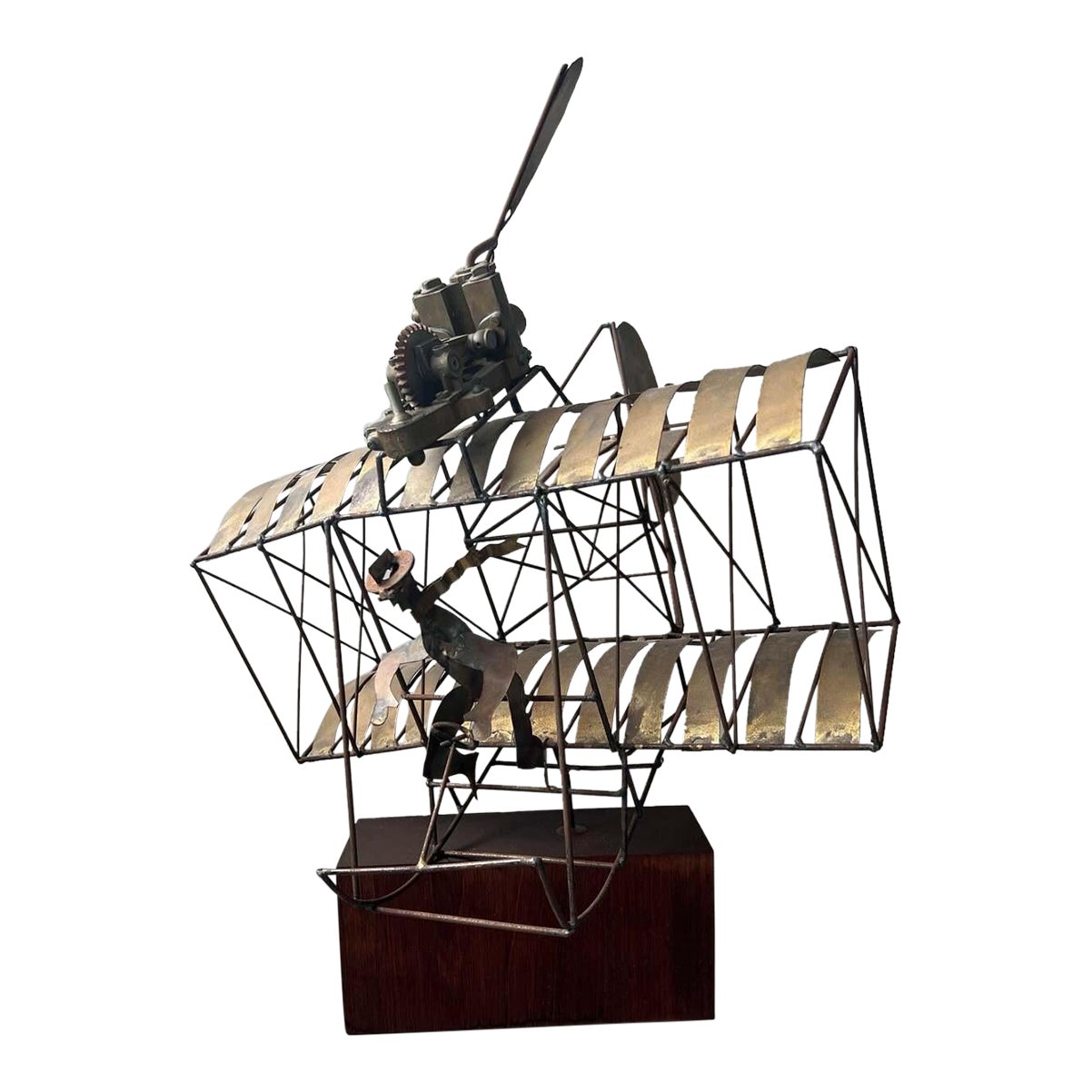 Mid 20th Century, Large Airplane Sculpture, Brazed & Welded Brass ...