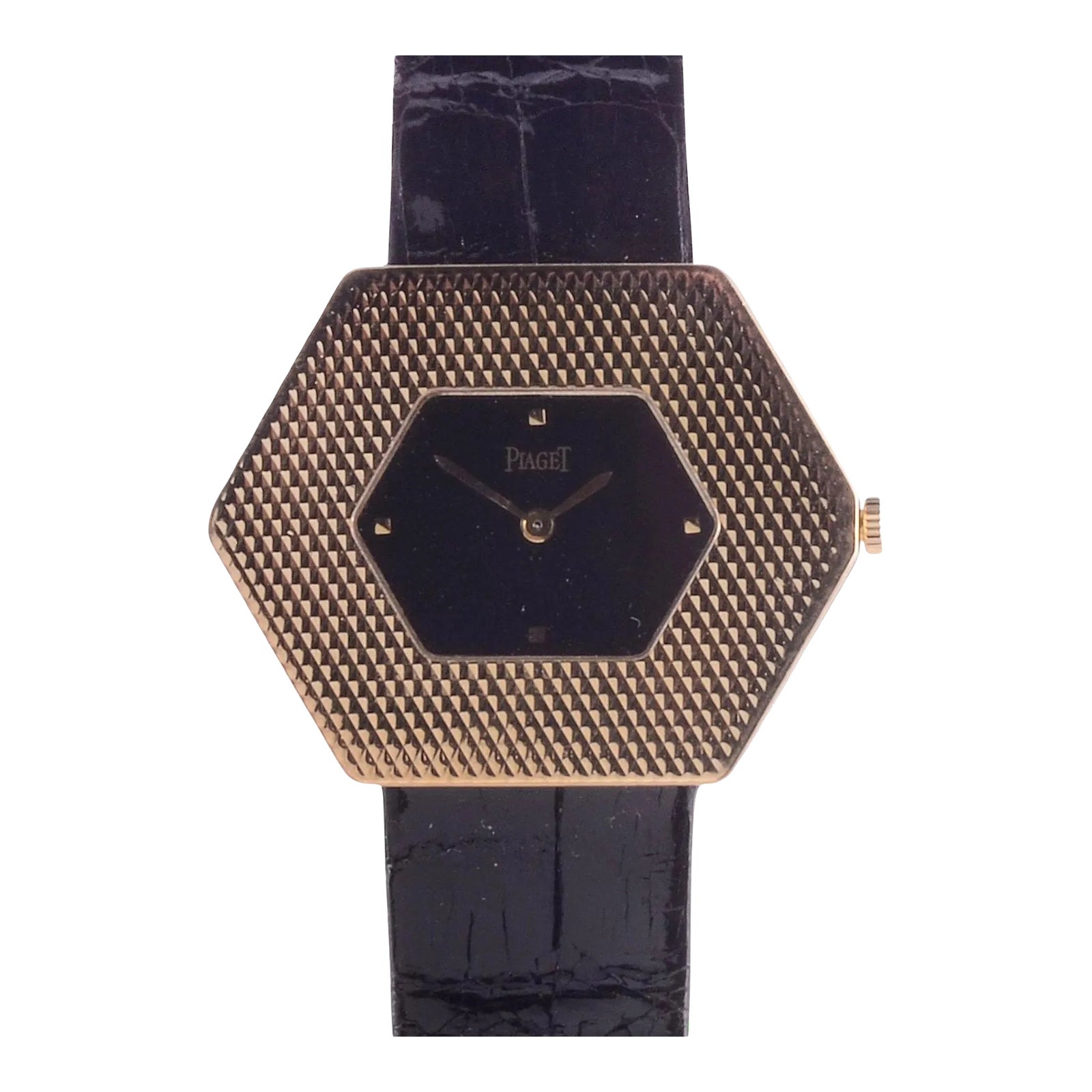 1970s Piaget 18 Karat Gold Hexagonal Wrist Watch | Chairish