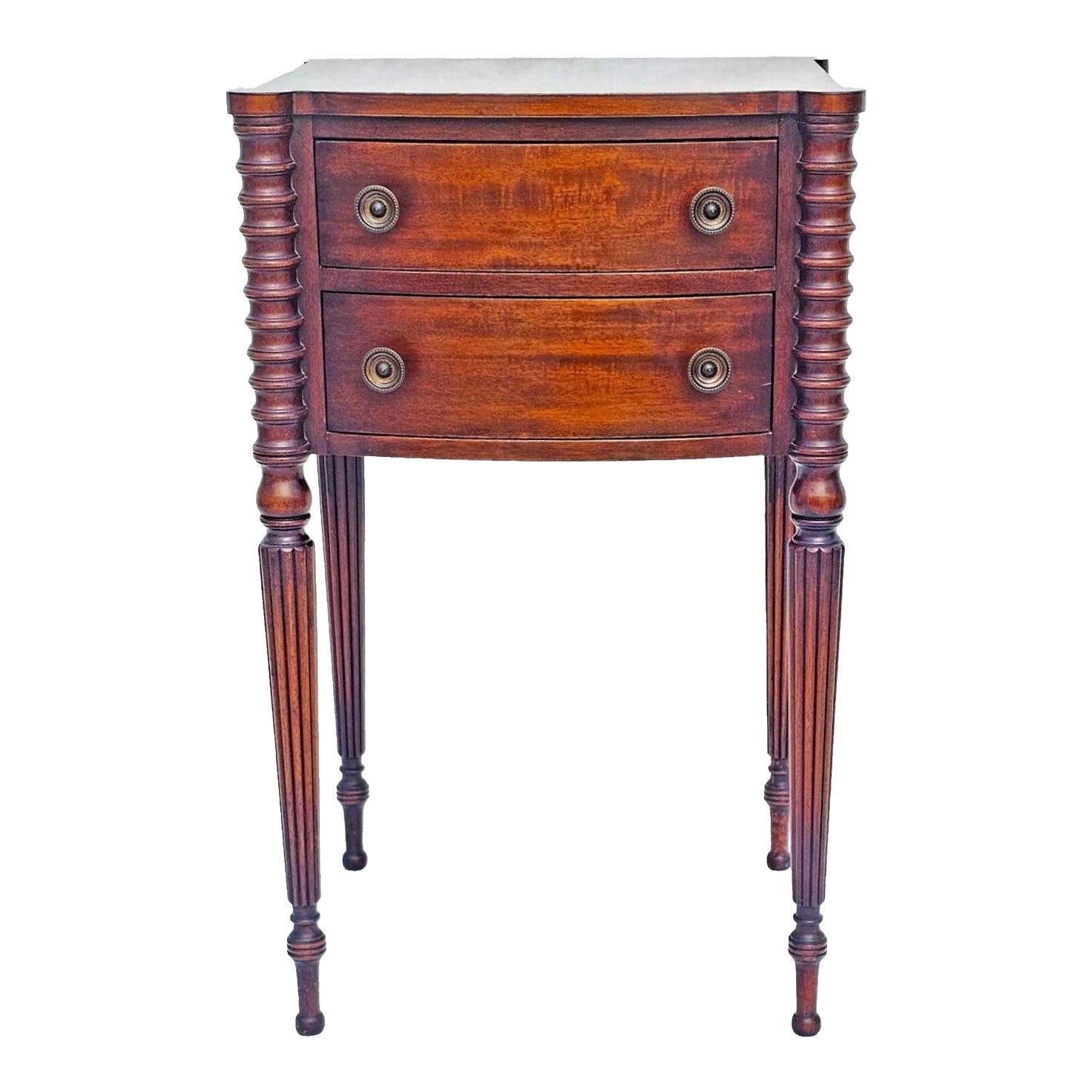 Vintage 1930s Federal Style Kindel Mahogany Bobbin End Table Nightstand ...