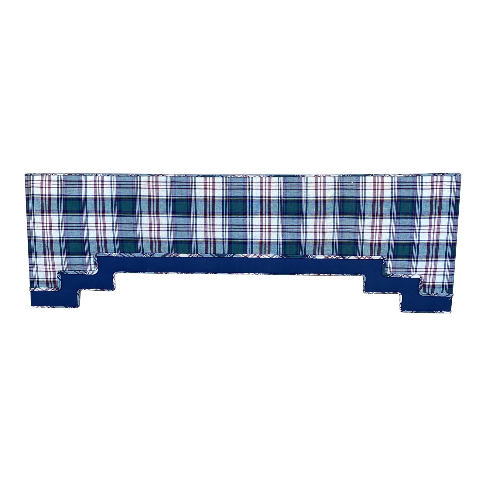 1980s Classic Blue Curtain Cornice | Chairish