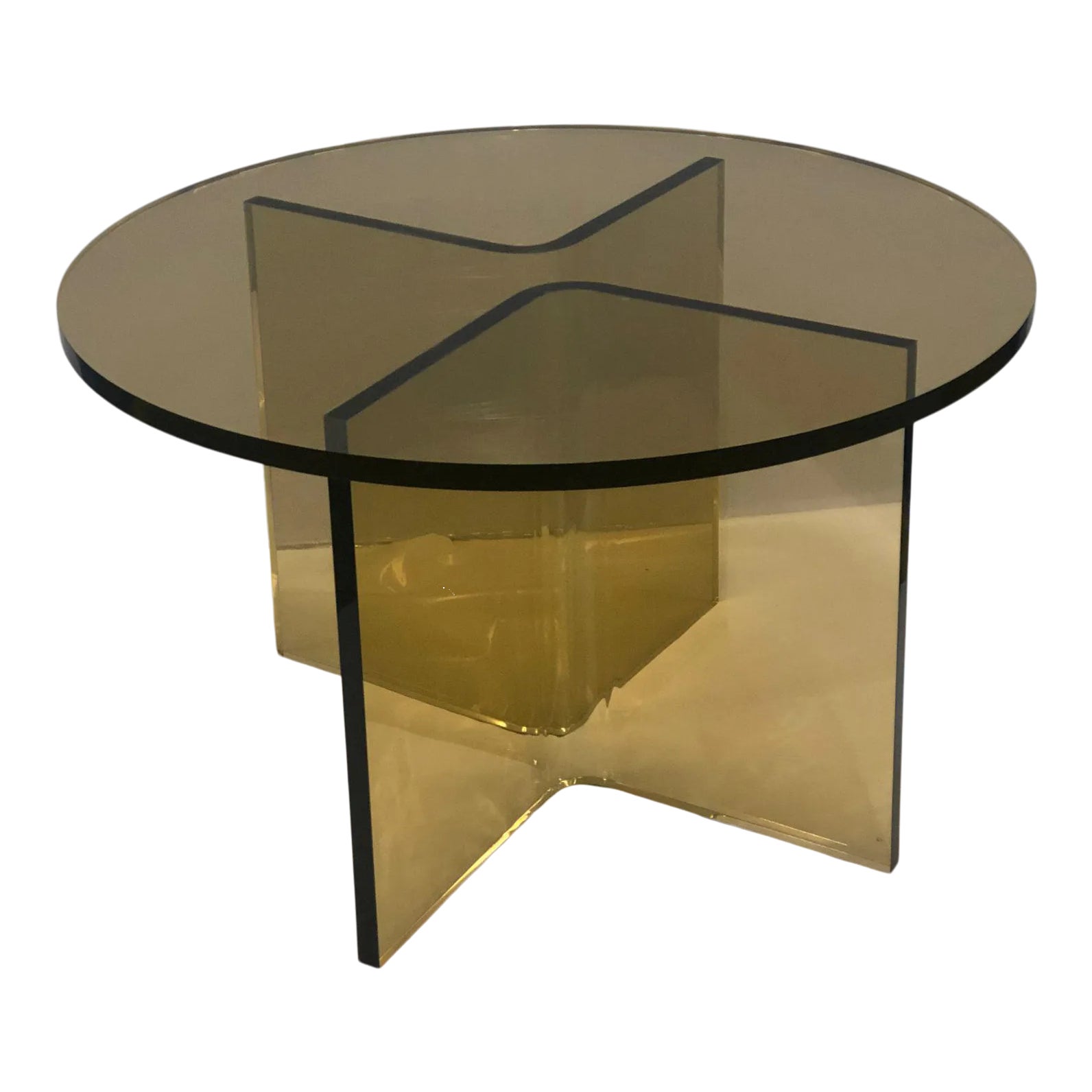 Amber Acrylic Round Coffee Table | Chairish