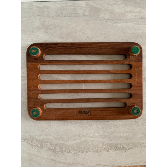 Vintage Danish Modern Style Teak Wood Trivet | Chairish