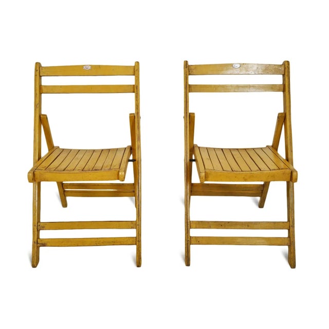 Antique India Yellow Folding Chair | Chairish