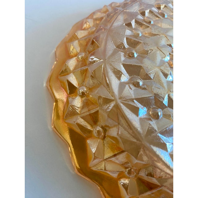 Vintage Orange Glass Platter With Intricate Design | Chairish