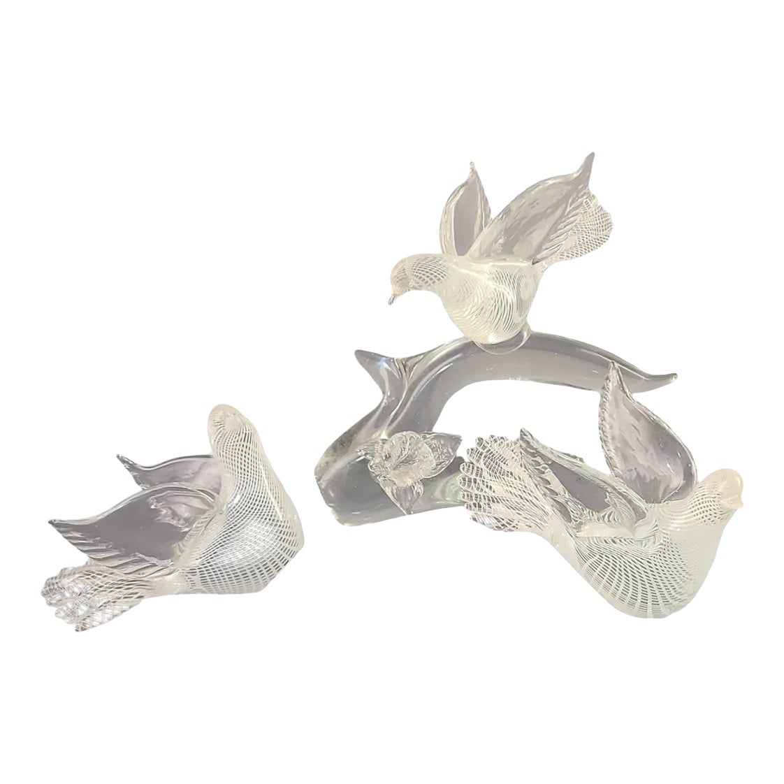 Vintage Attributed Murano Archimede Seguso Art Glass Large Love Birds ...