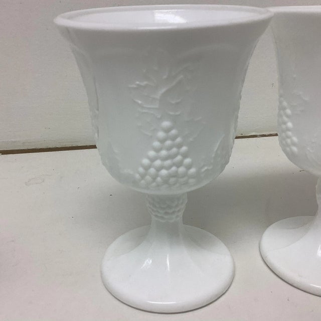 Vintage Traditional White Milk Glass Wine/Water Goblets- Set of 12 ...