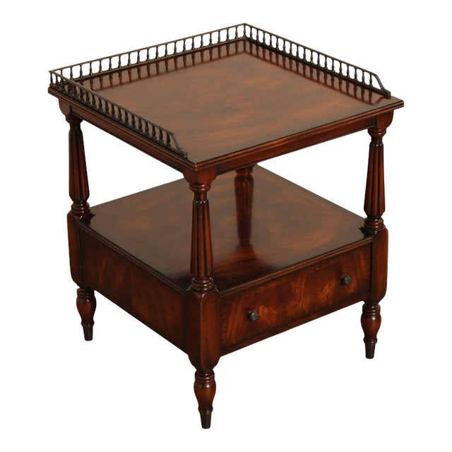 Hickory White Regency Style Mahogany Side Table | Chairish