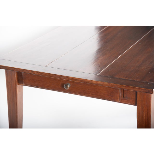 Solid Elm Wood Dining Table Extending to 9' -- Vintage Late 20th ...