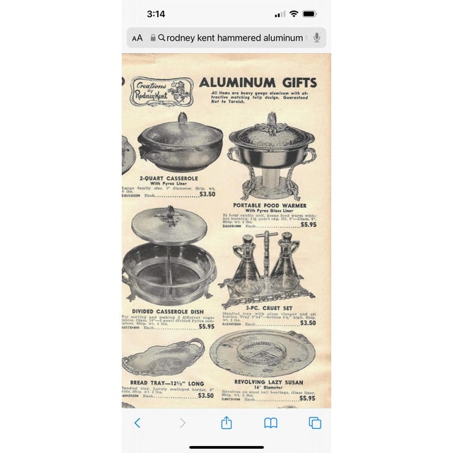 1950’s Rodney Kent Hammered Aluminum Tulip Bowl | Chairish