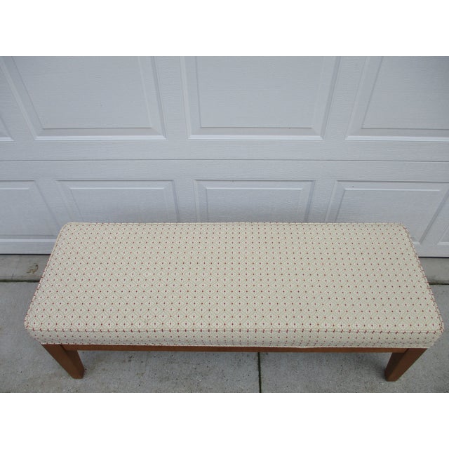 Ethan Allen Scandinavian Modern Upholstered Bench | Chairish