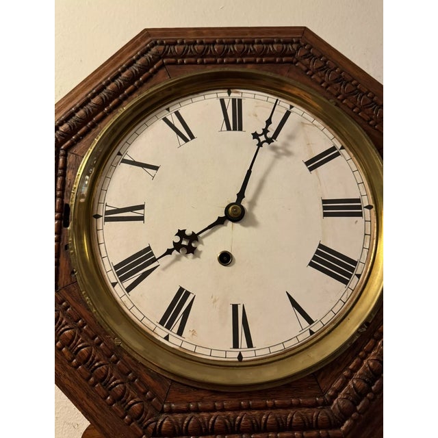 19th Century Ingraham Schoolhouse Style Wall Clock | Chairish