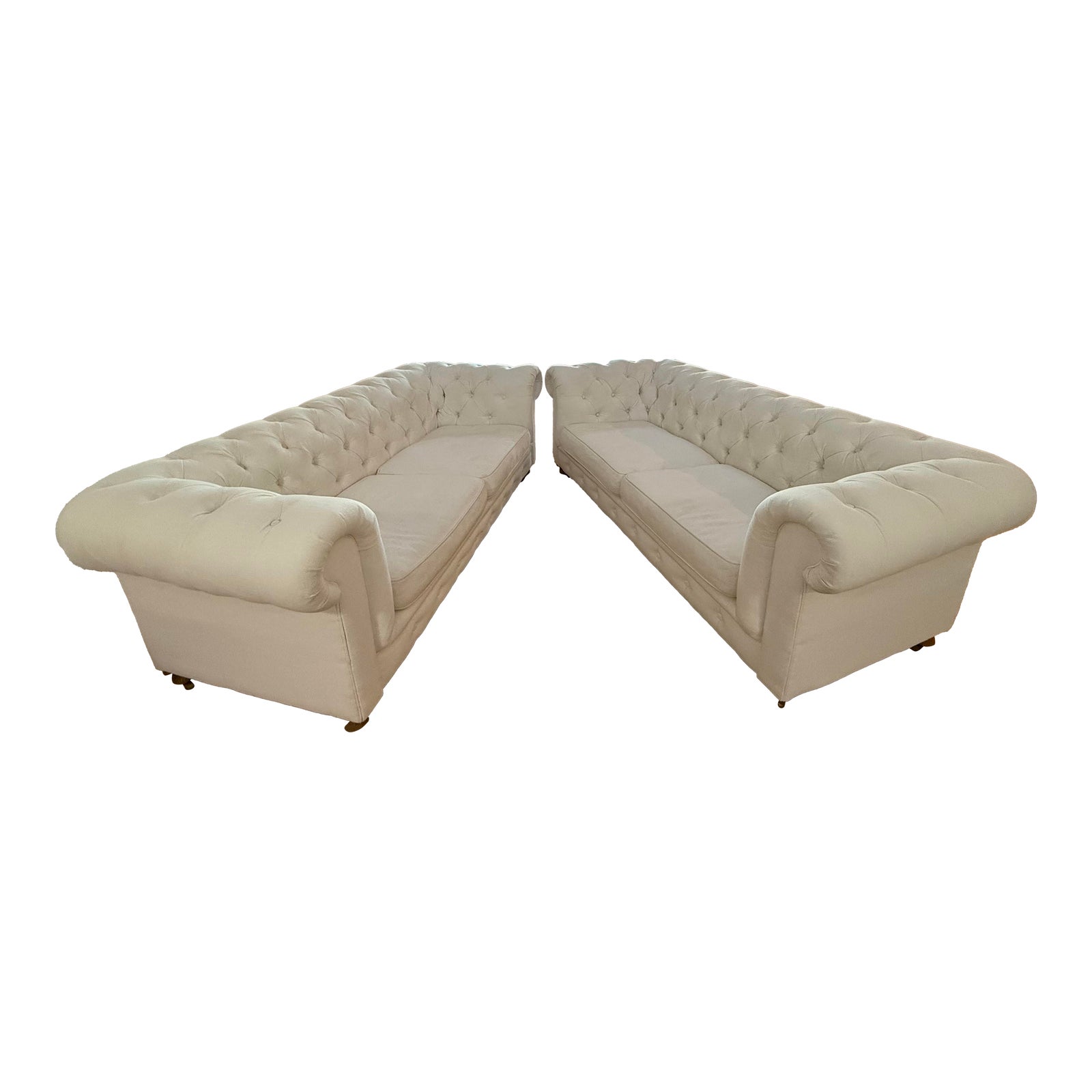 Restoration Hardware Kensington Upholstered Sofas - Set of 2 | Chairish