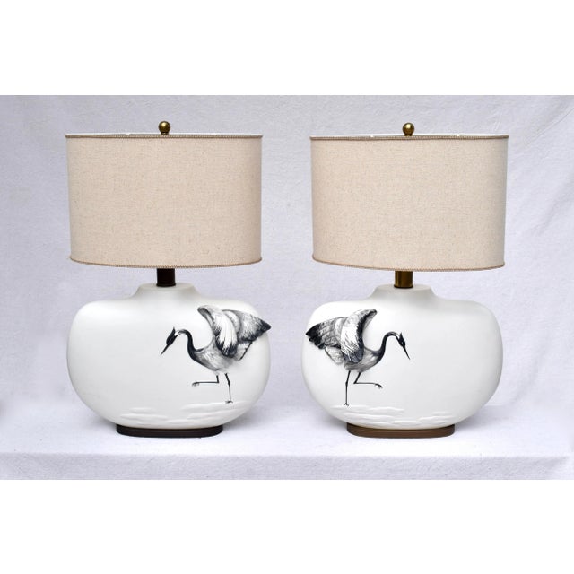 1980's Chapman Crane Table Lamps, Pair | Chairish