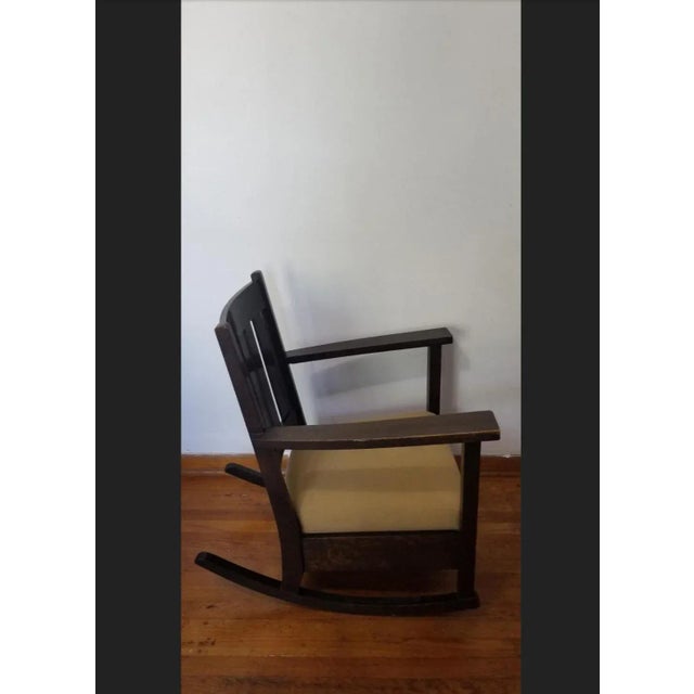 Late 19th Century Antique Mission Style Rocking Chair With Cushion ...