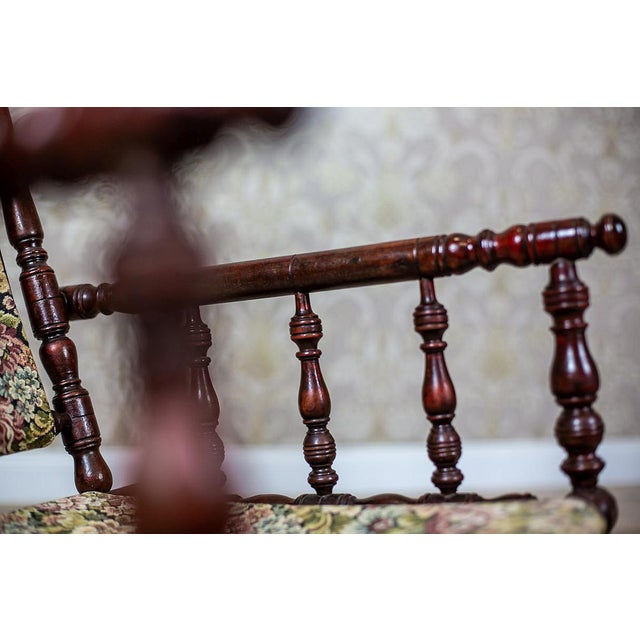 Late 19th Century Spring Rocking Chair in Floral Fabric | Chairish