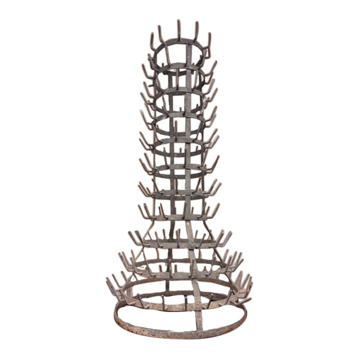 Antique French 11 Tiered Wine Bottle Drying Rack/Stand | Chairish