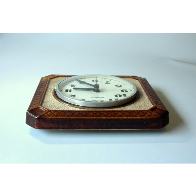 1970s Ceramic Wall Clock by Dugena - Old German Kitchen Clock With ...