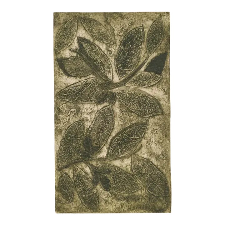 1960 Modern Botanical Collagraph | Chairish