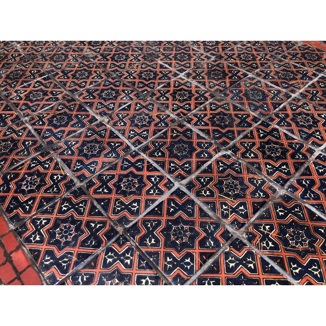 Late 20th Century Iron & Tile Dining Tile Featuring Handmade Tunisian ...