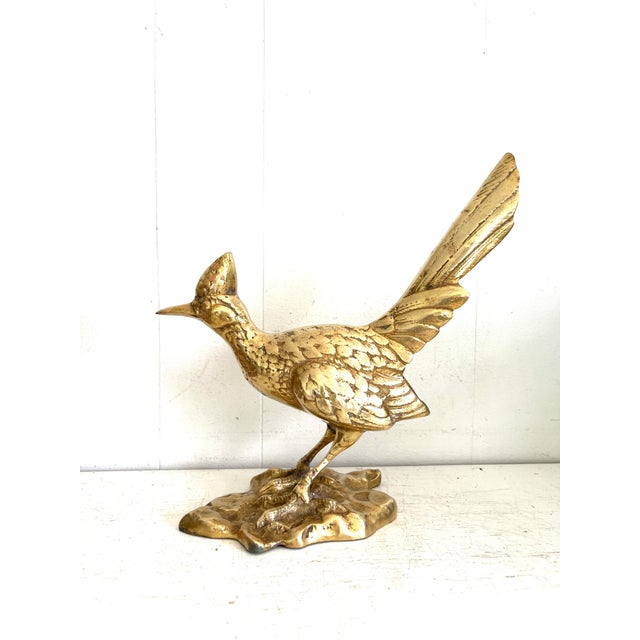 1970s Vintage Brass Roadrunner Doorstop | Chairish