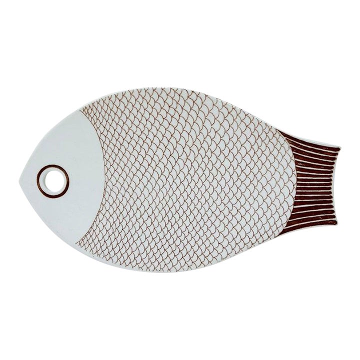 Vintage Ceramic Fish Serving Platter, Danish Modern Style | Chairish