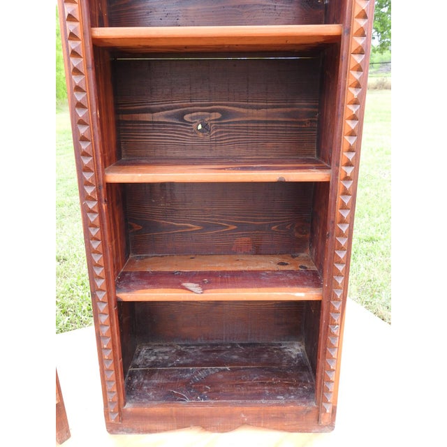 Vintage Rustic Folk Art Handmade Cedar Bookcase Shelf - a Pair | Chairish