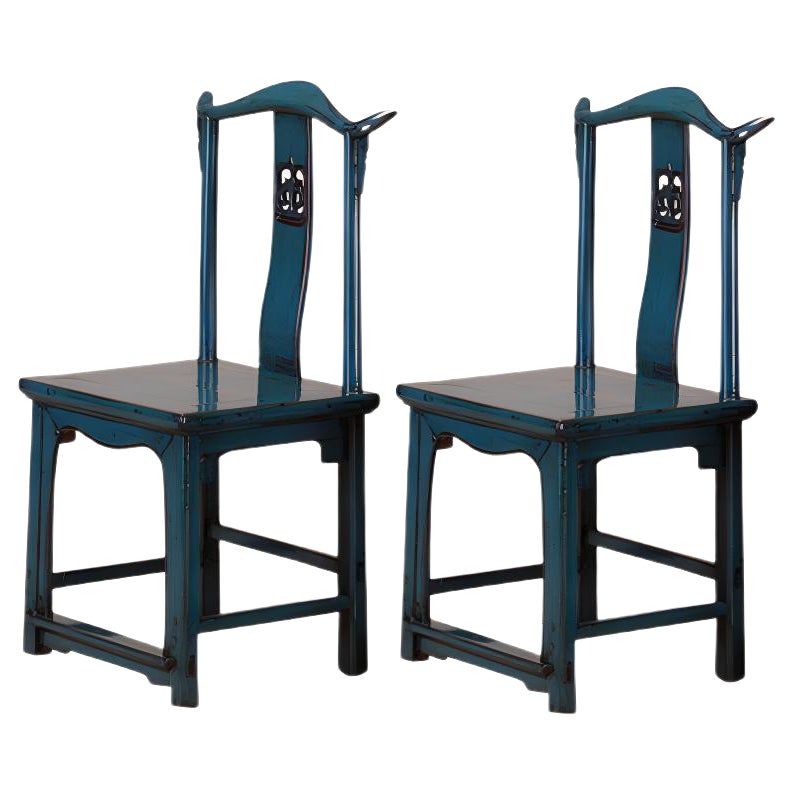Blue Yoke Back Side Chairs, Set of 2 | Chairish